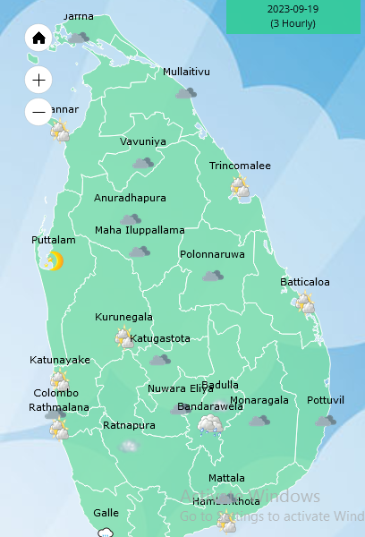 Showers above 50mm in Western, Sabaragamuwa and Uva provinces and in Galle, Matara, Ampara and ...