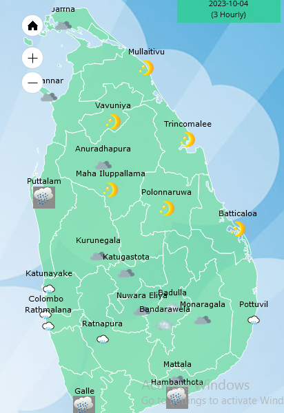 Showers above 75mm in Western, Sabaragamuwa and Southern provinces – The Island