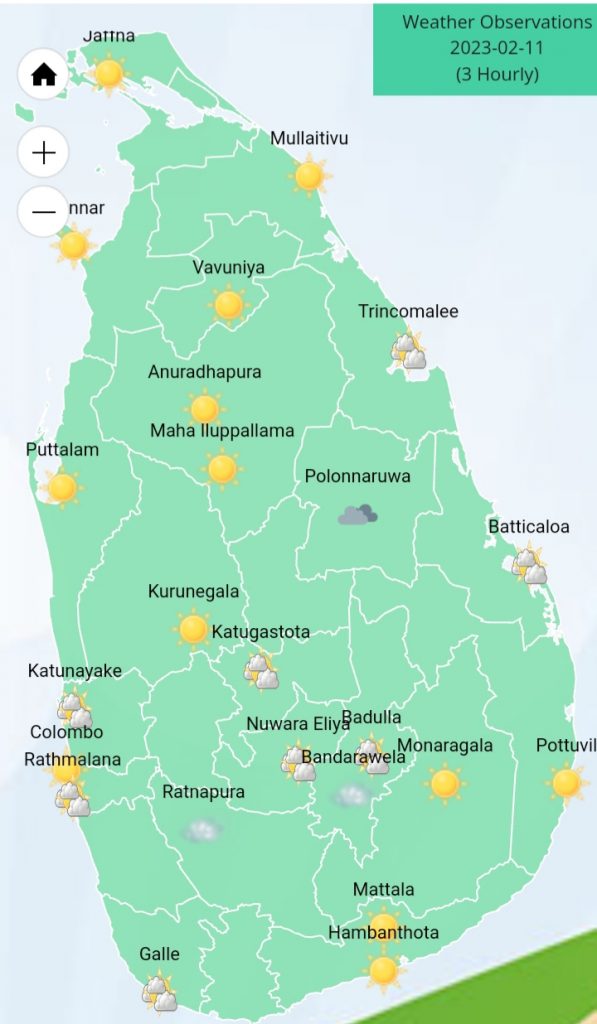 Thundershowers may occur at a few places in Central province and in ...