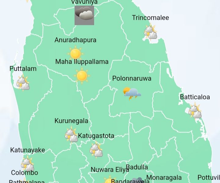 Showers in Western, Eastern, Sabaragamuwa, Uva, North Central and North ...