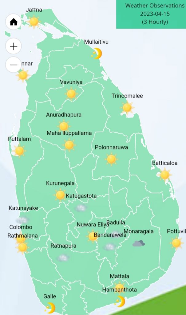 Showers in Western, Sabaragamuwa, Southern and North-western provinces ...
