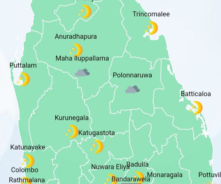 Showers in Western coastal areas, Eastern and Uva provinces and in ...