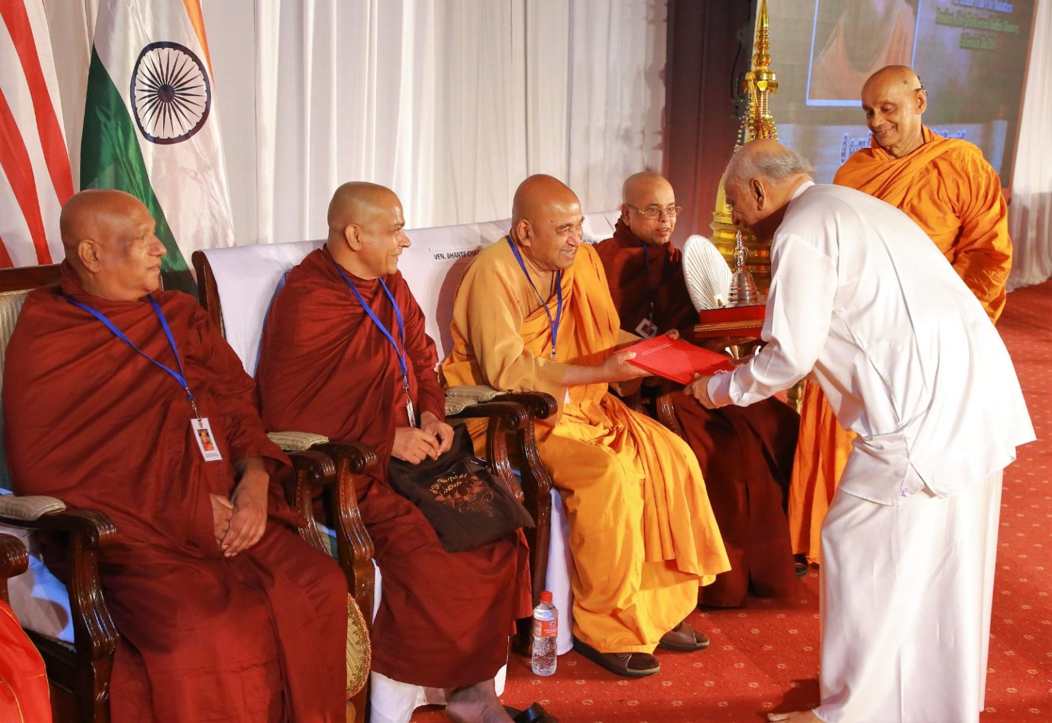 Maha Mahinda International Dharmadutha Society honours 14 monks and a ...