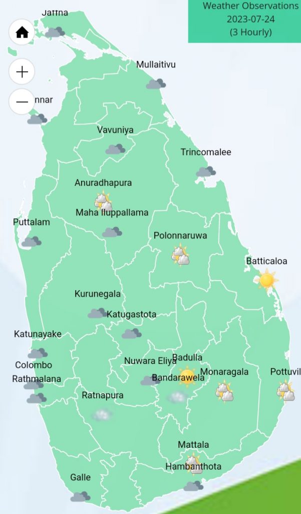 Showers in Western, Sabaragamuwa and North-Western provinces and in ...