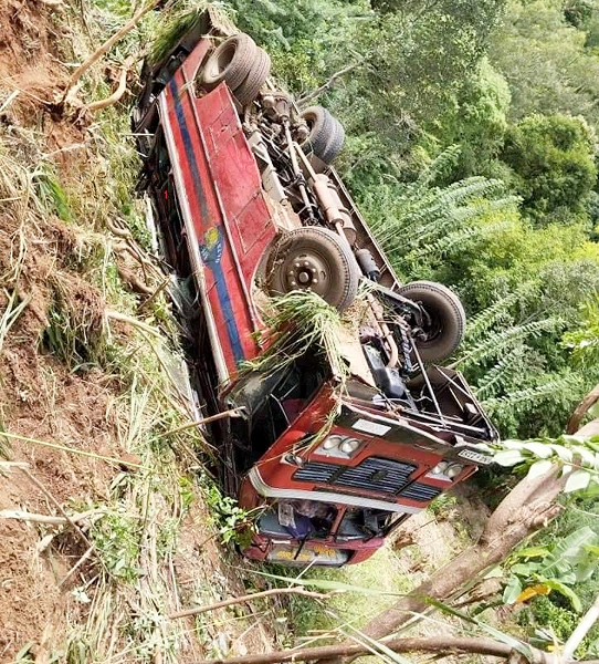 One dead 32 injured as bus goes down embankment – The Island