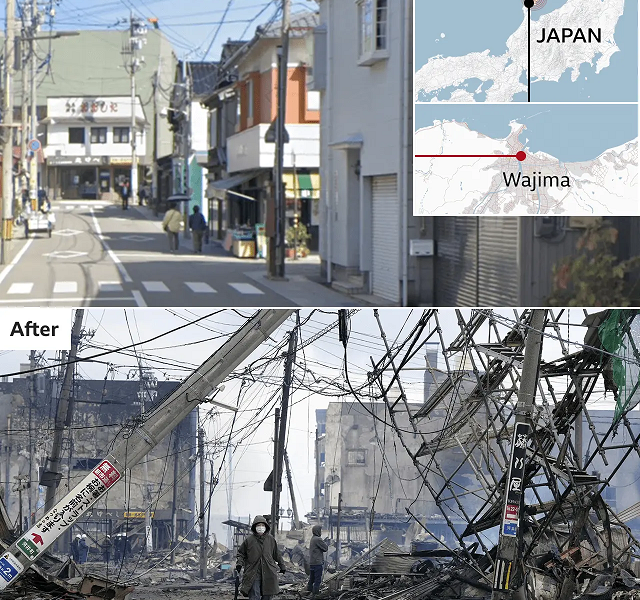 Japan earthquake: Fires hit quake zone as rescuers race to reach ...