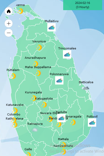 Showers in Eastern, Western, Sabaragamuwa and Uva provinces and in ...