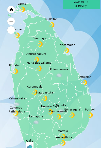 Dry weather except for a few evening showers in Western, Sabaragamuwa ...