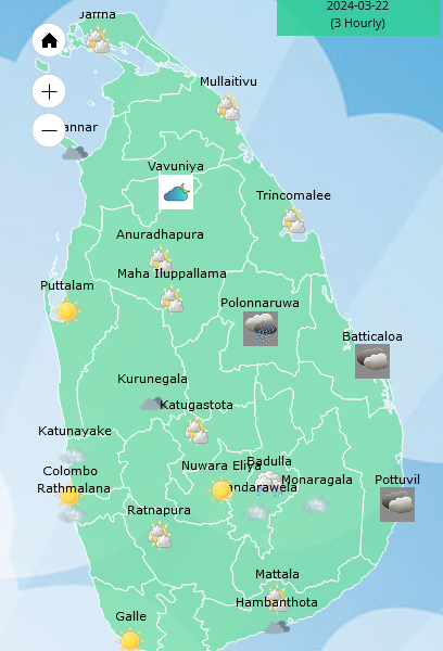 Showers expected in Eastern, Uva, North-central and Northern provinces ...