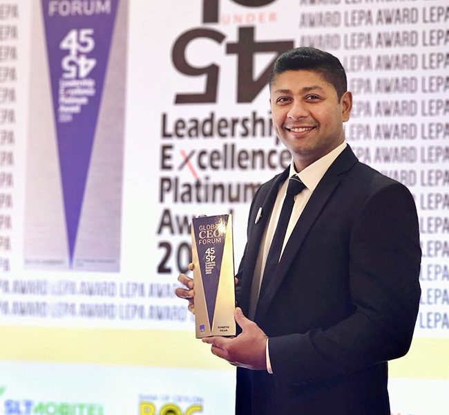 Suneth Silva of WIS recognized at Global CEO ‘45 Under 45 Leadership ...