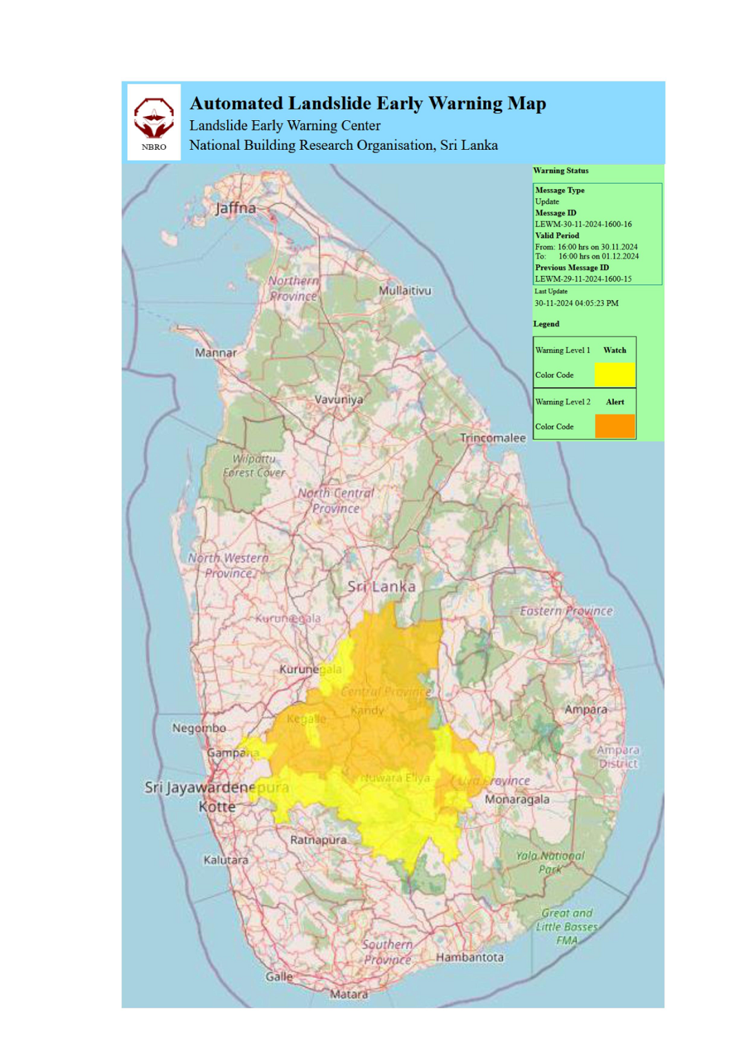 Landslide early warnings issued to the districts of Colombo Badulla ...