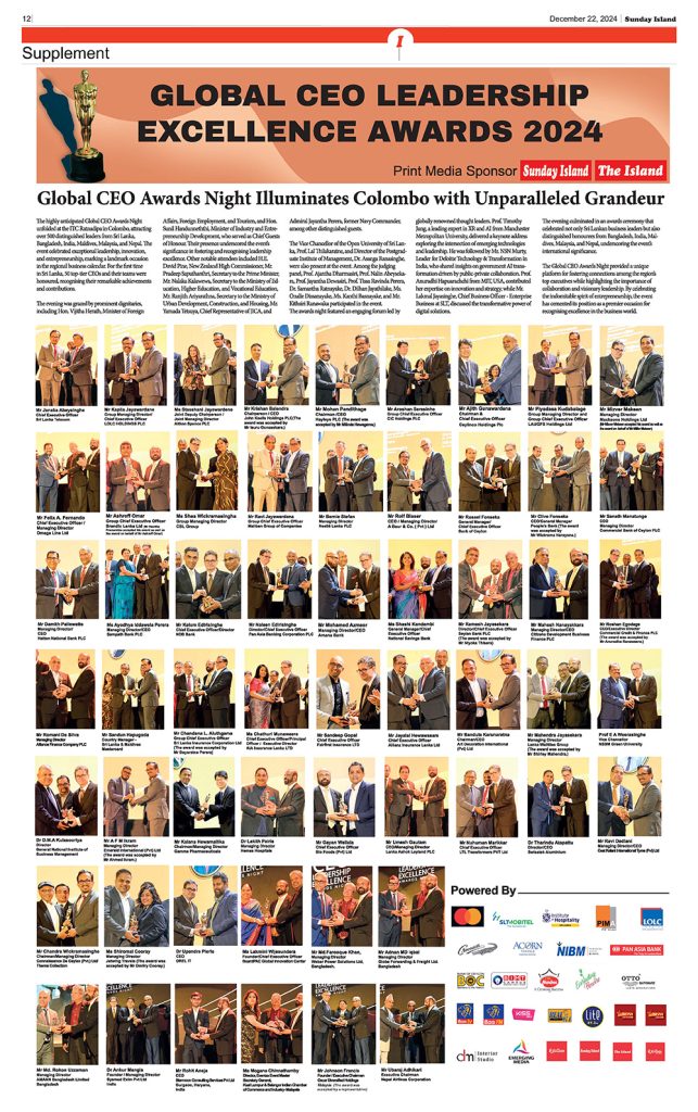 GLOBAL CEO LEADERSHIP EXCELLENCE AWARDS 2024 – The Island