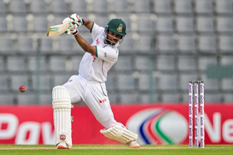 Shanto’s unbeaten half-century stretches Bangladesh’s lead on rain-hit ...