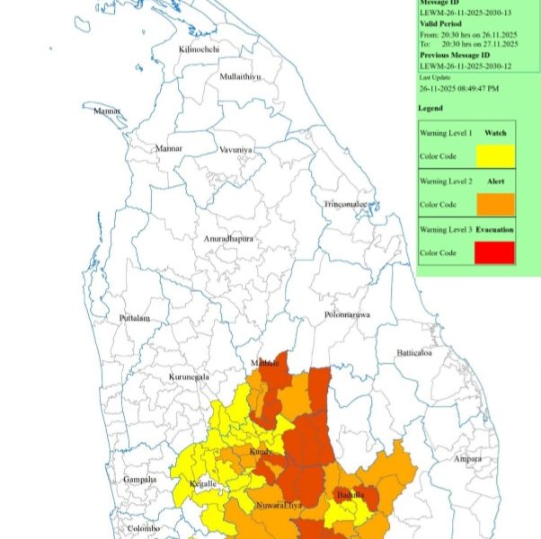 Landslide RED warnings issued to the districts of Badulla, Kandy ...
