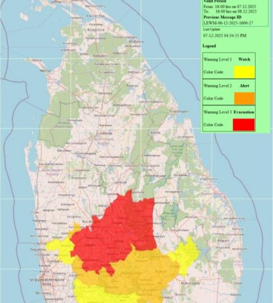 Level III landslide warnings issued to the Districts of Kandy, Kegalle ...